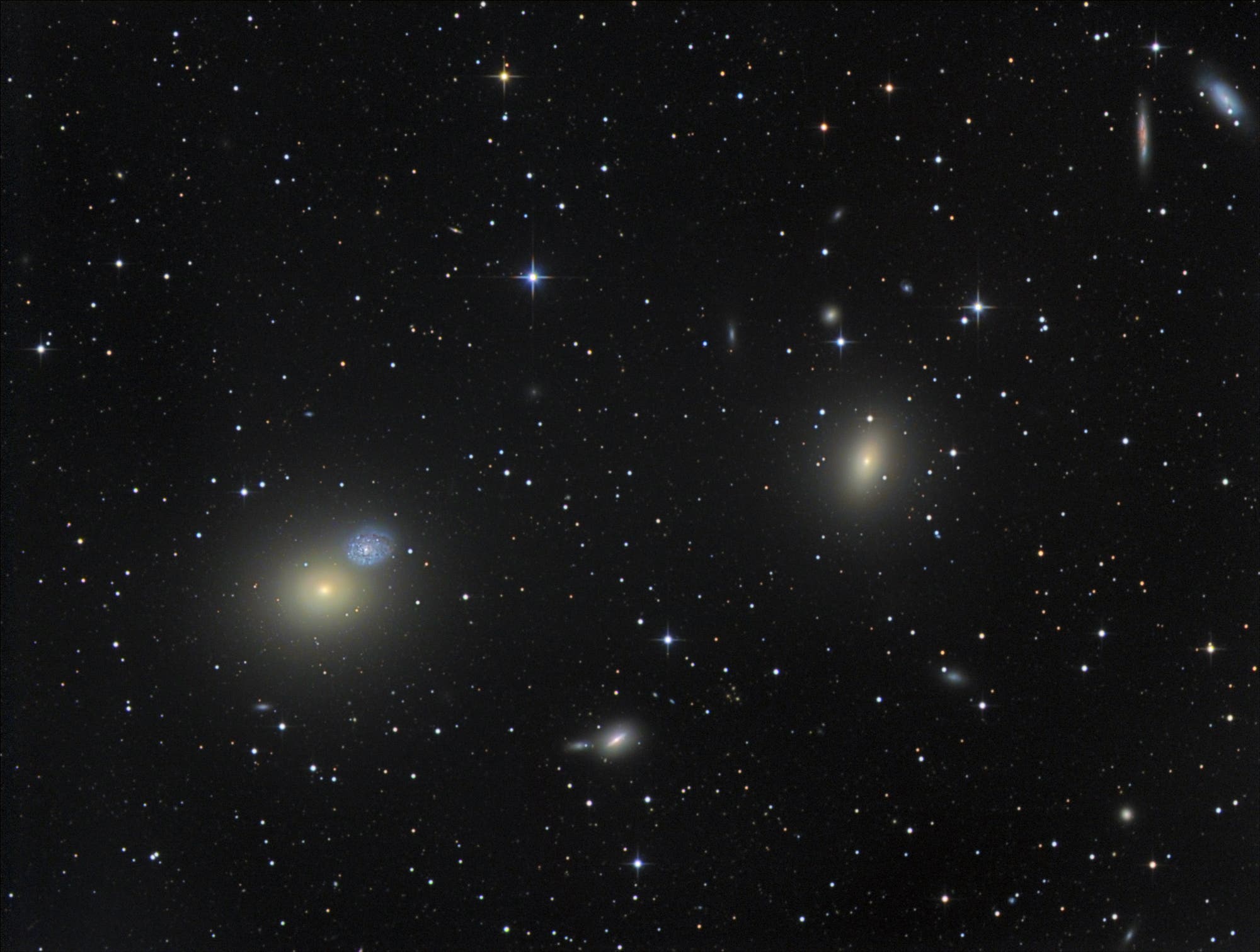 Galaxien Messier 59, Messier 60 und NGC 4647 mit NGC 4637 und NGC 4638 ...