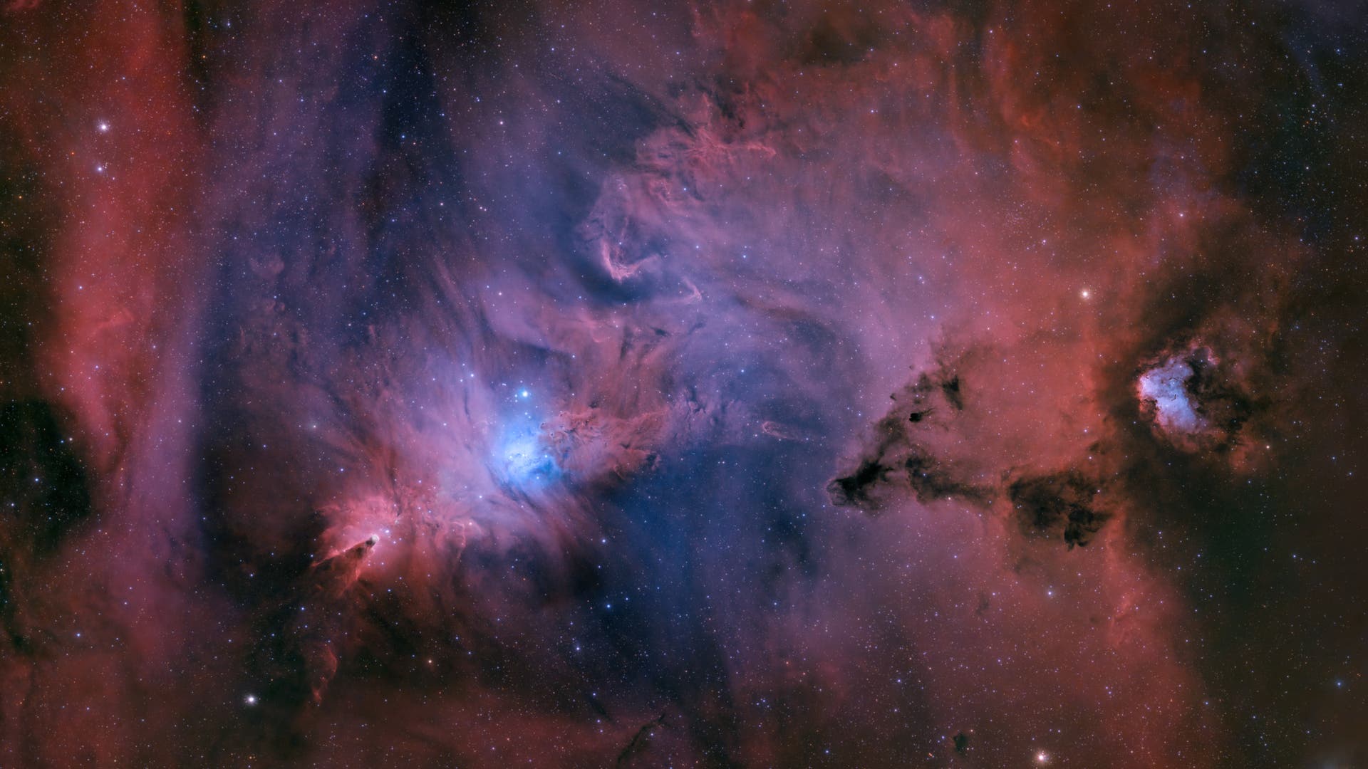 Konusnebel und Christmas Tree Cluster in HOORGB - Spektrum der Wissenschaft