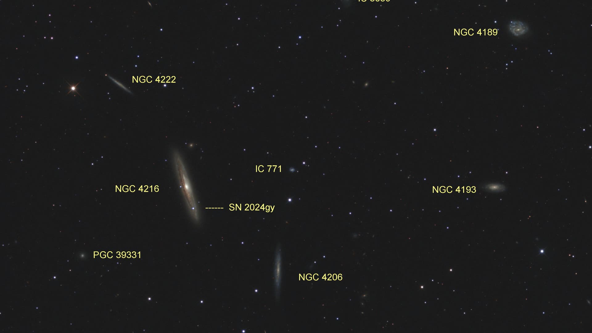 NGC 4216 mit Supernova SN 2024gy (Objekte) - Spektrum der Wissenschaft