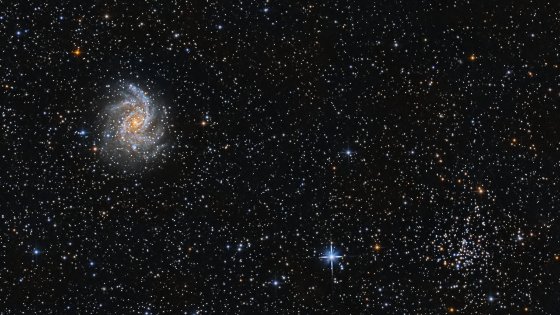 NGC 6946 - Feuerwerksgalaxie und NGC 6939 - Spektrum der Wissenschaft