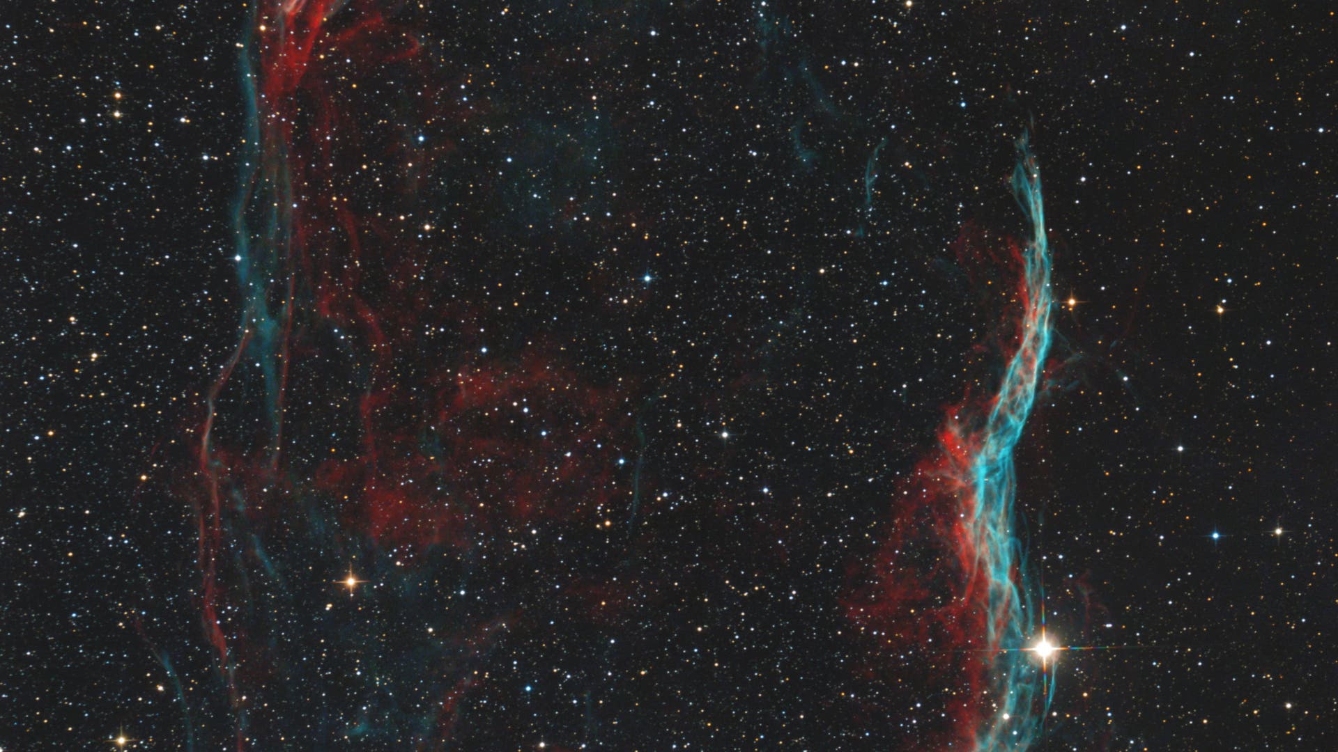 NGC 6960 Zirrusnebel (aufrecht) - Spektrum der Wissenschaft
