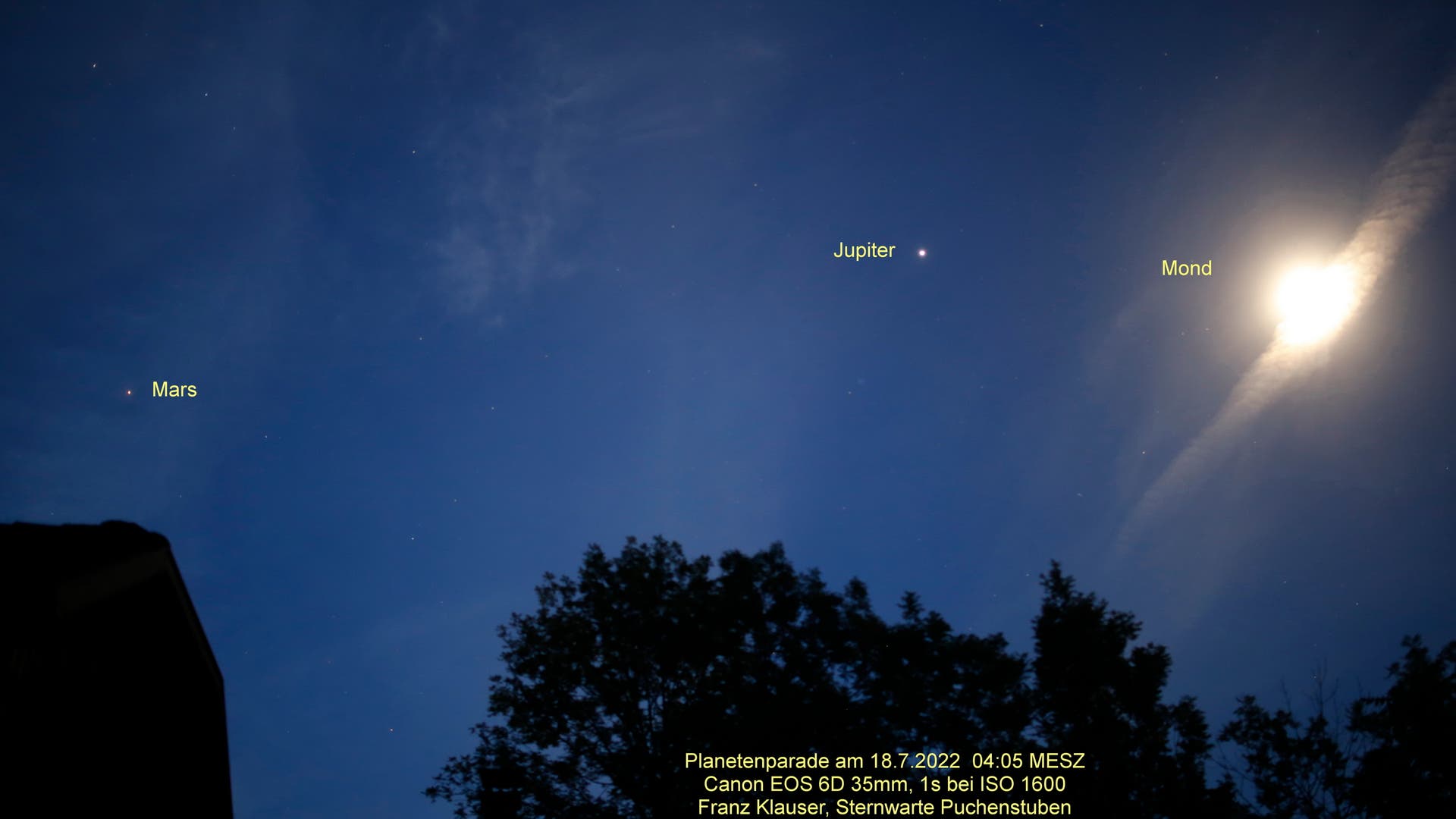 Planetenparade mit Mond - Spektrum der Wissenschaft