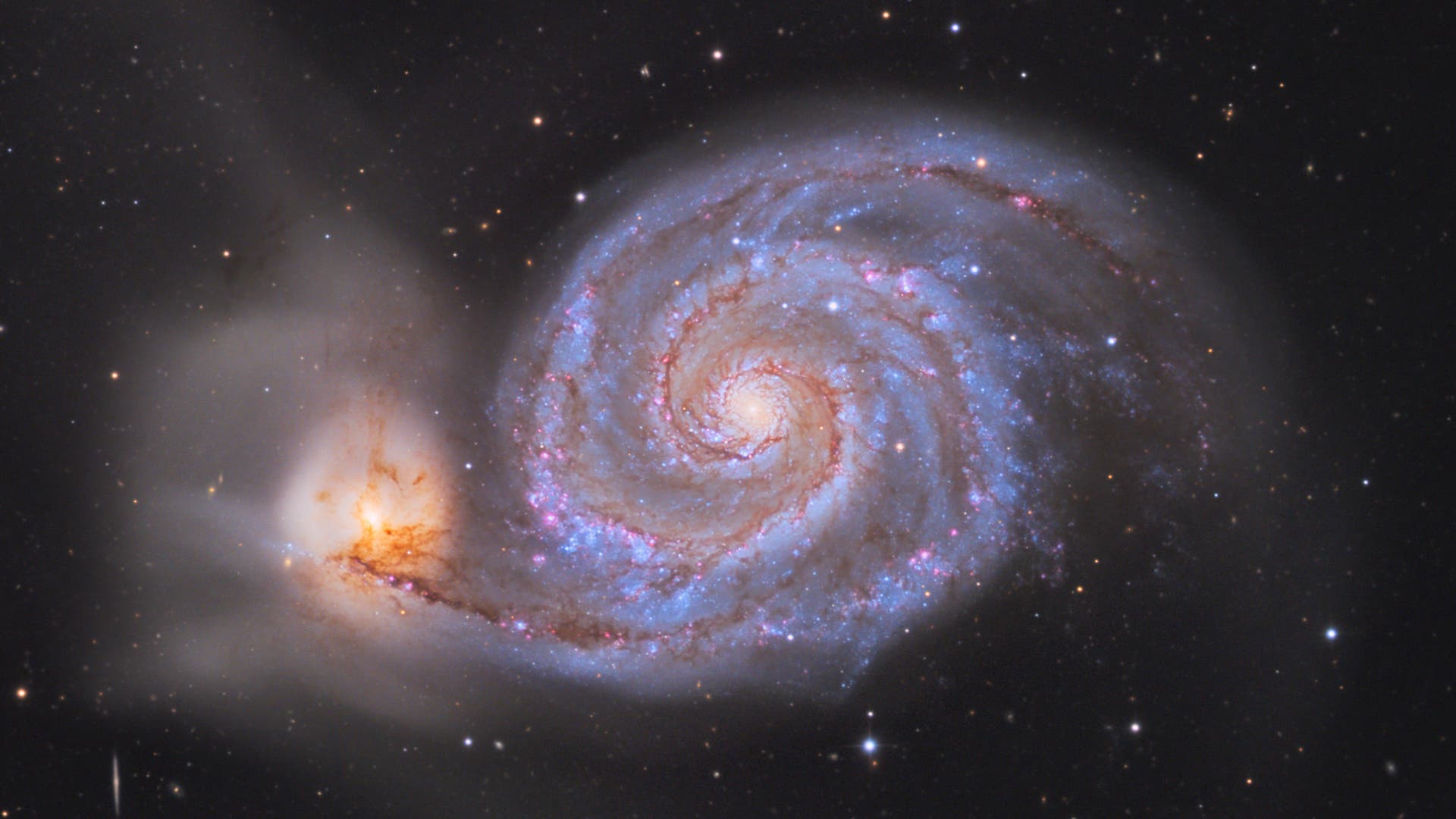 Messier 51 - Whirlpoolgalaxie - Spektrum der Wissenschaft