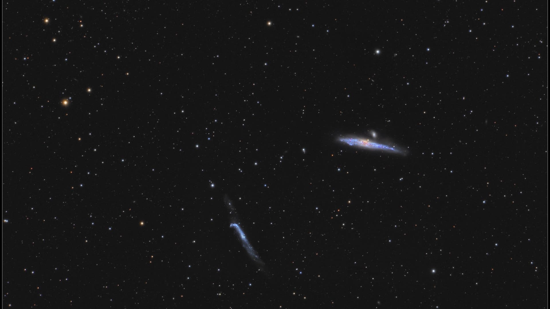 Das Galaxienpaar NGC 4631 & NGC 4656 Hering und Angelhaken - Spektrum ...