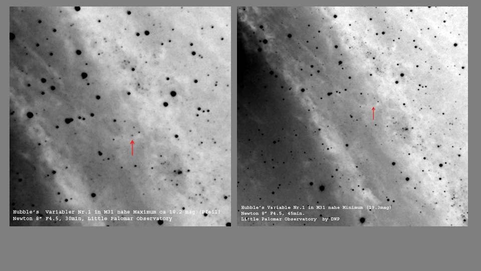 Hubbles Var No1 im Minimum und Maximum - Spektrum der Wissenschaft