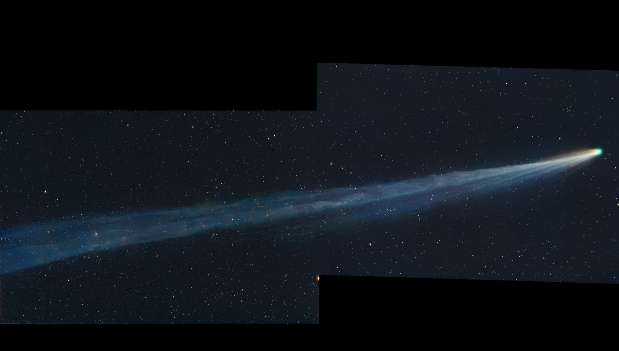 Komet Panstarrs mit >6-Grad-Schweif - Spektrum der Wissenschaft