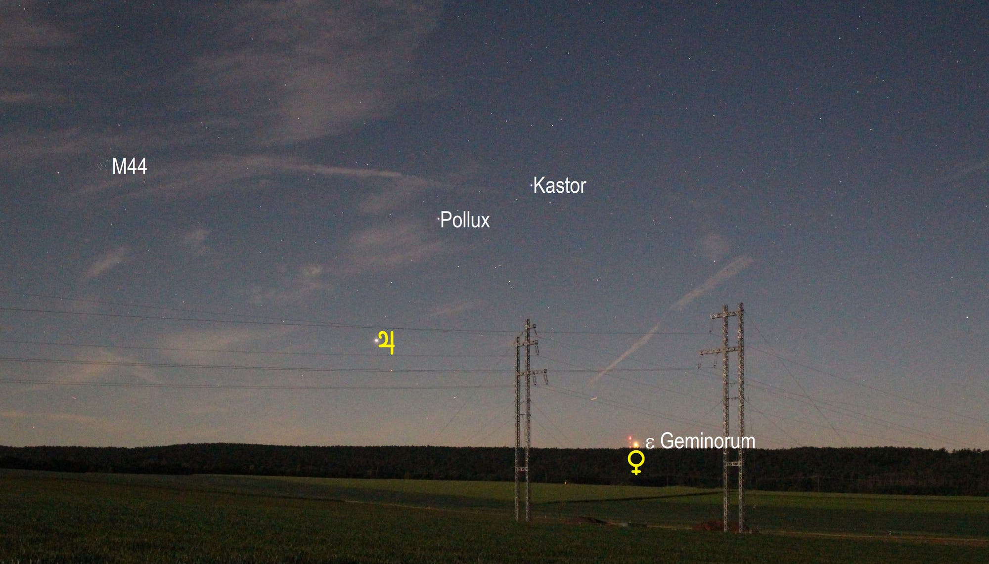 Venus vor ihrem Untergang auf dem Heidelstein (Objekte beschriftet ...