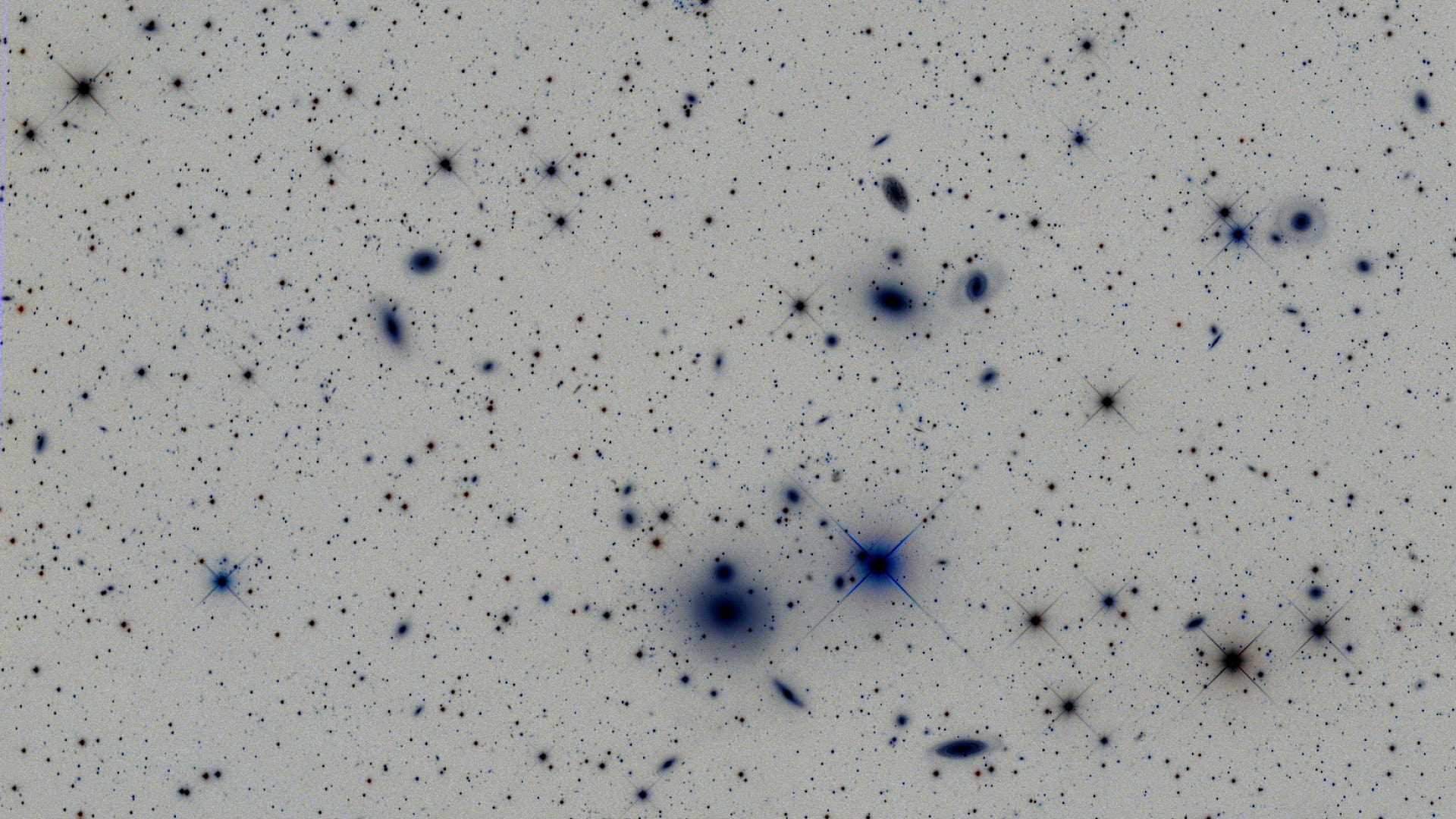 Arp 229 (NGC 507/508) inverse Darstellung - Spektrum der Wissenschaft