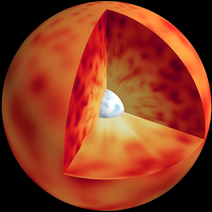 Rote Riesen: Sternhülle und Kern drehen sich unterschiedlich schnell ...