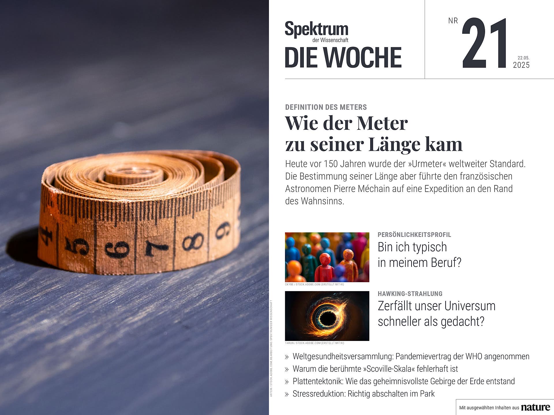 Wie der Meter zu seiner Länge kam – Spektrum – Die Woche 21/2025 ...
